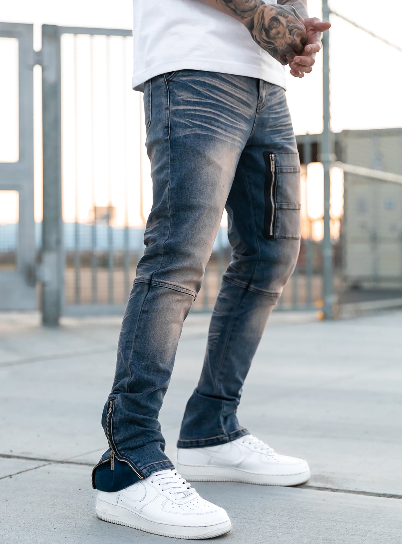 Ocean Fire Stacked Jeans | PRSTGE